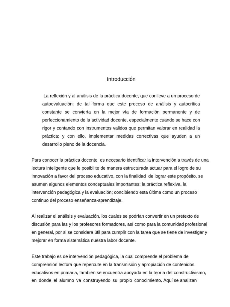 Propuesta de Intervencion Pedagogica | PDF | Maestros | Aprendizaje