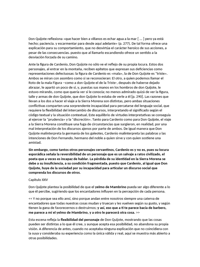 Analisis de Don quijote por capítulo | PDF | Don Quijote