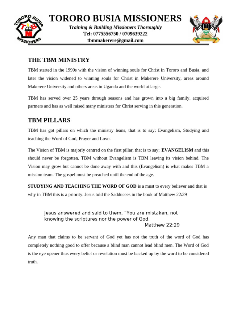 TBM MINISTRY | PDF | Jesus | Gospel Of Matthew