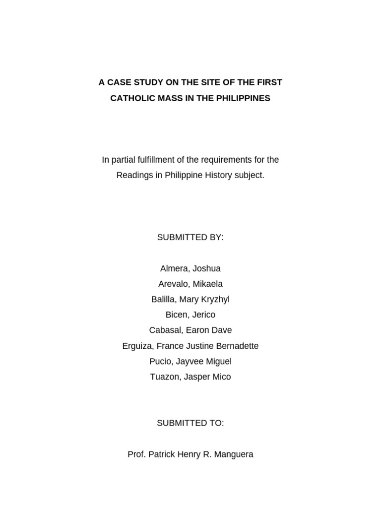 A Case Study On The Site of The First Catholic Mass in The Philippines ...