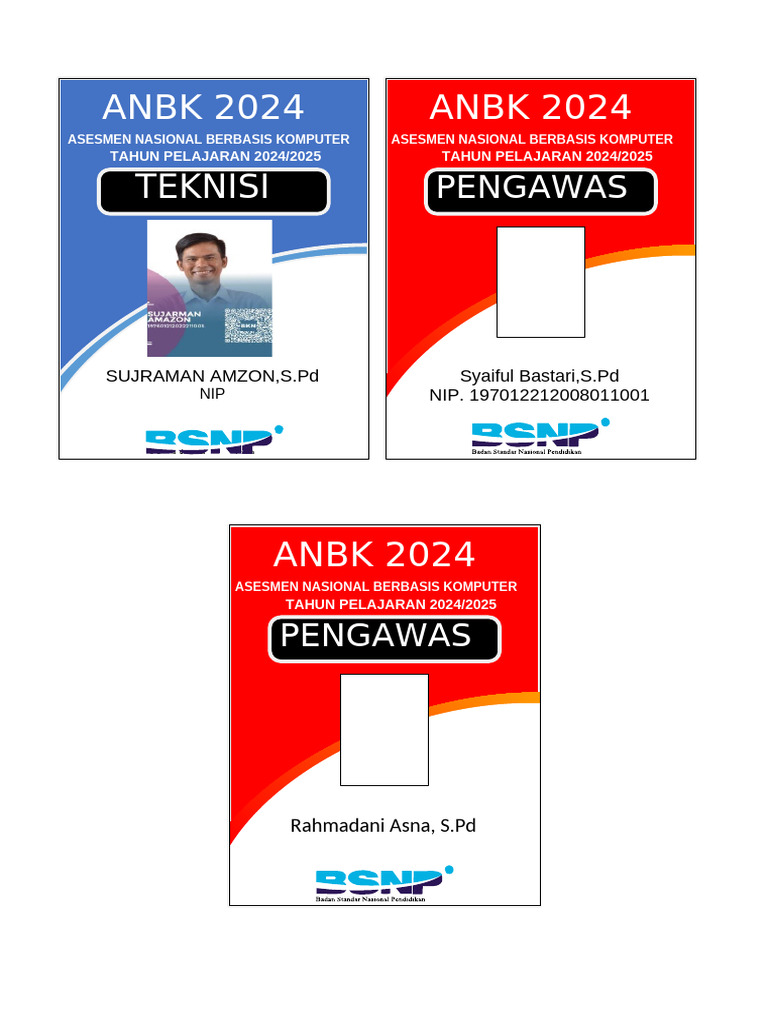 ID Card Panitia ANBK | PDF