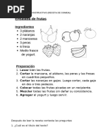 Receta de ensalada de frutas para niños | PDF | ensalada | Cocina