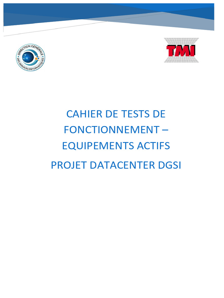 Tests Fonctionnels Datacenter DGSI | PDF | Réseau privé virtuel ...