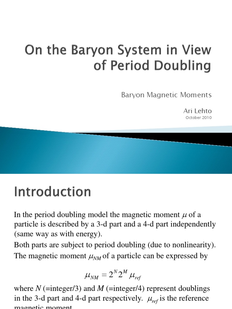 Ari Lehto - On The Baryon System in View of Period Doubling: Baryon ...