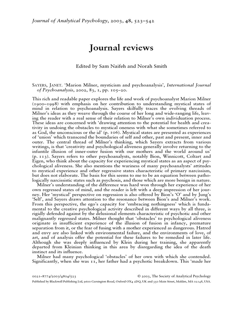 JOAP 048 0523a-Original | PDF | Analytical Psychology | Synchronicity