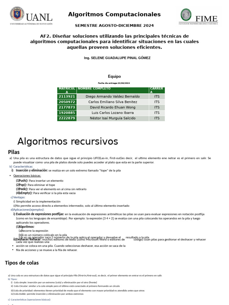 Algoritmos Computacionales Ejemplos Pdf Cola Tipo De Datos Abstractos Ciencias De La
