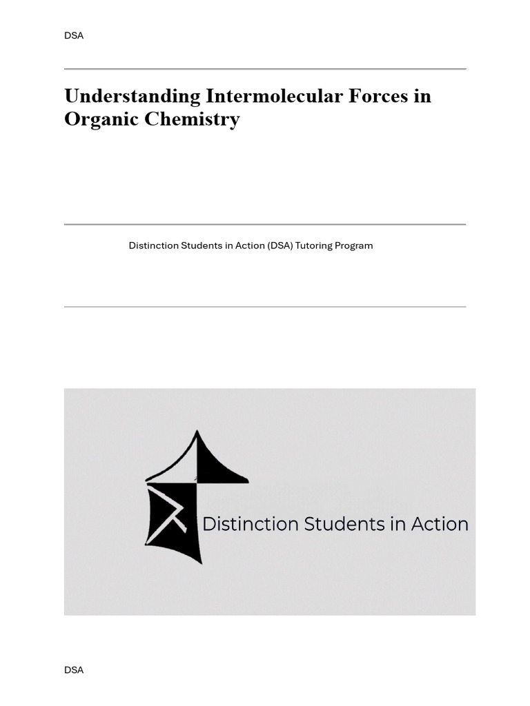 Understanding Intermolecular Forces in Organic Chemistry DSA | PDF ... Understanding Intermolecular Forces in Organic Chemistry DSA | PDF ...