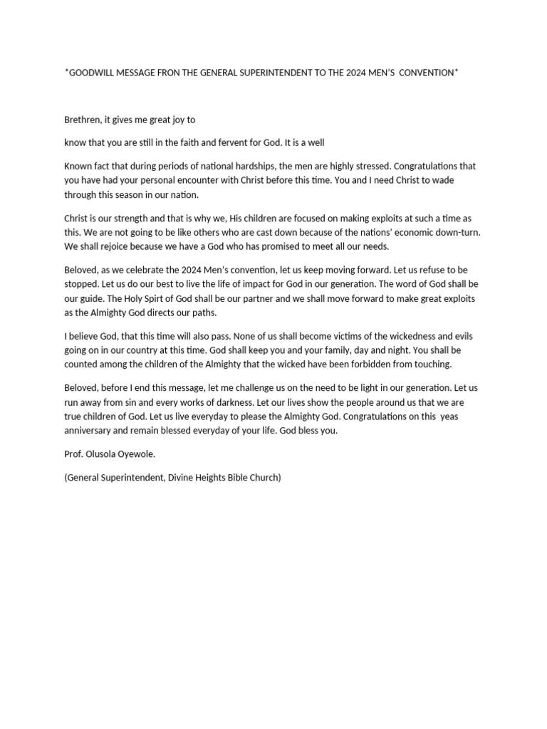 Goodwill Messag-Wps Office | PDF | Wellness | Religion & Spirituality