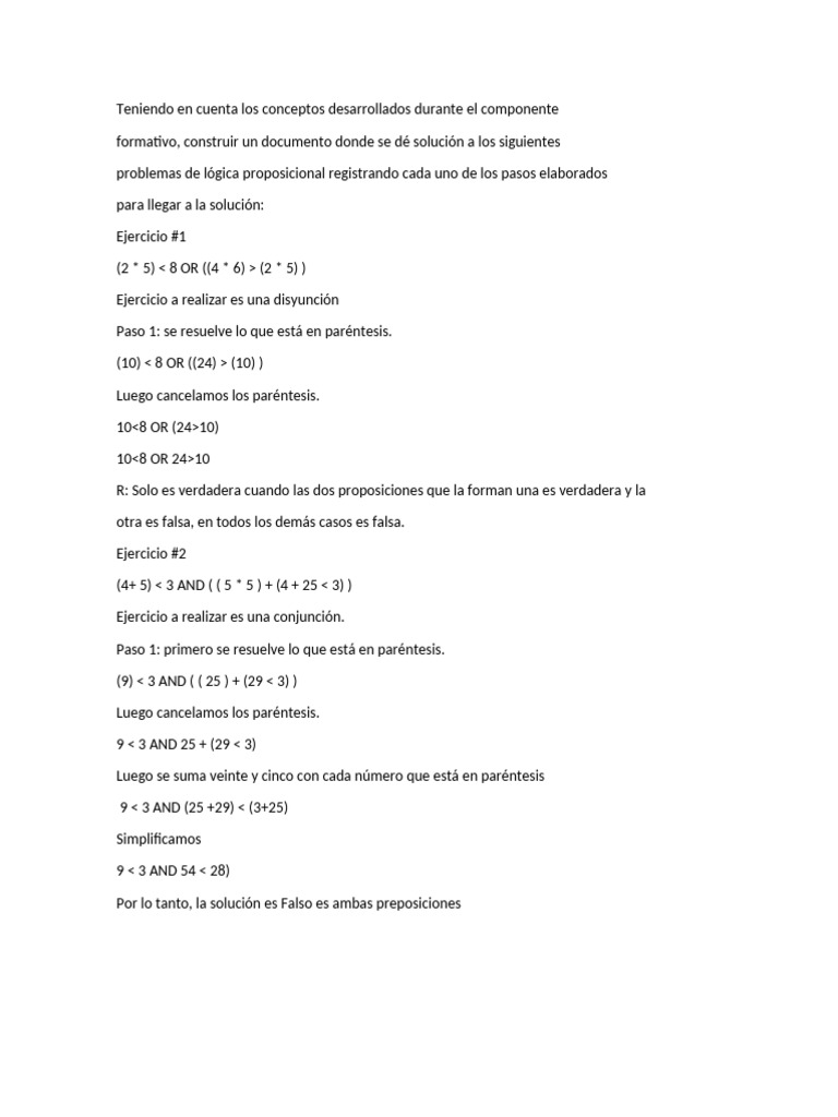 Bases conceptuales de lógica proposicional GA3-220501093-AA1-EV01. | PDF
