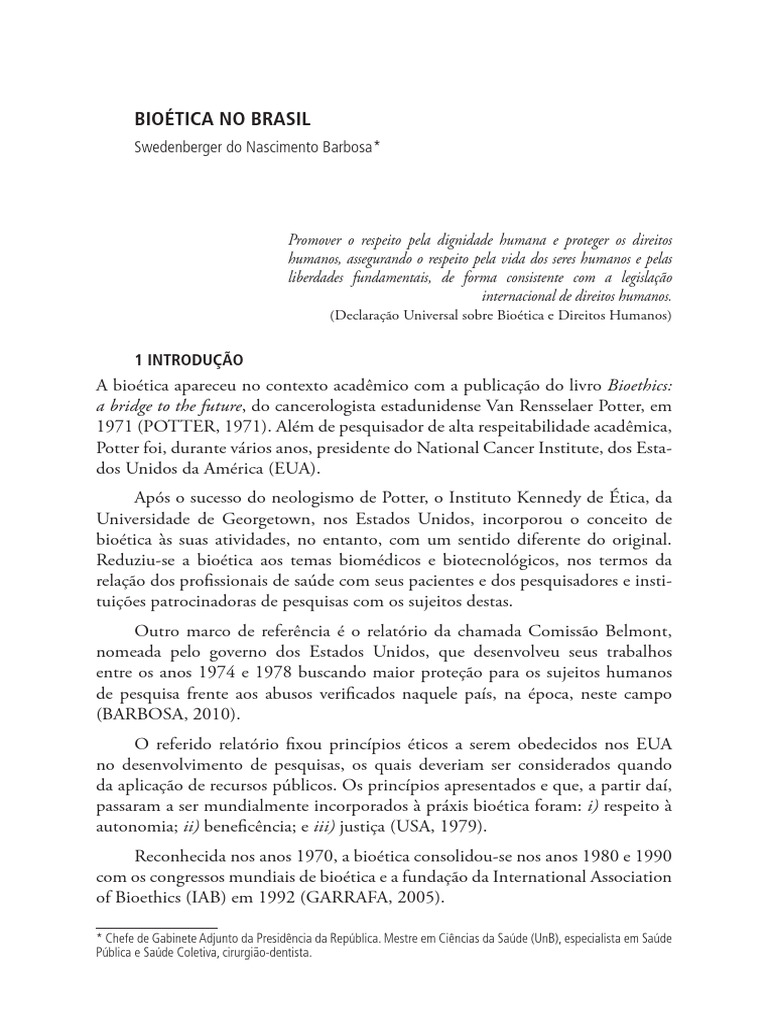 Bio-Tica No Brasil | PDF | Bioética | Direitos Humanos