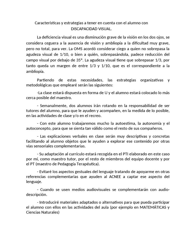 Discapacidad Visual | PDF | Discapacidad visual | Cognición