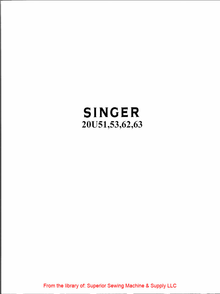 Singer 20U Parts List & Diagrams | PDF | Gear | Sewing Machine