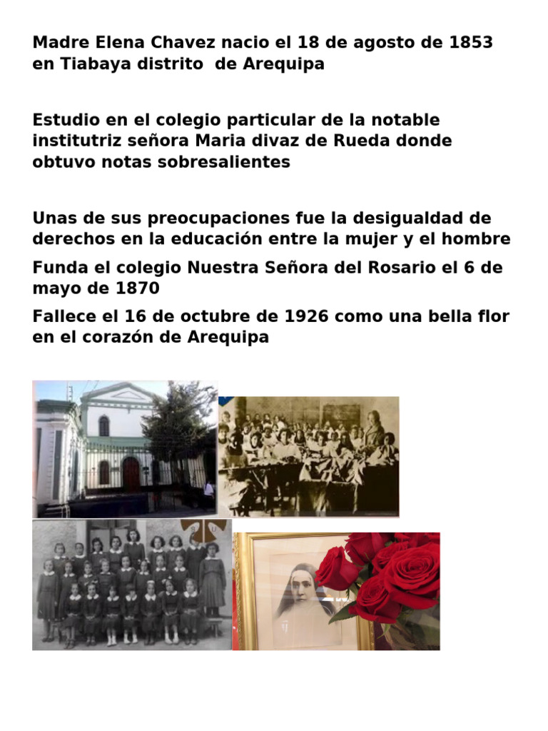 Madre Elena Chavez Vida | PDF | Religión y espiritualidad