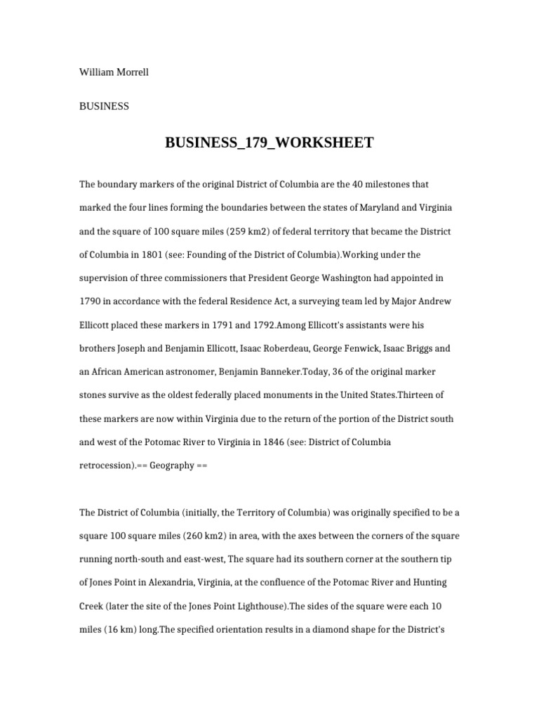 BUSINESS_179_WORKSHEET | PDF