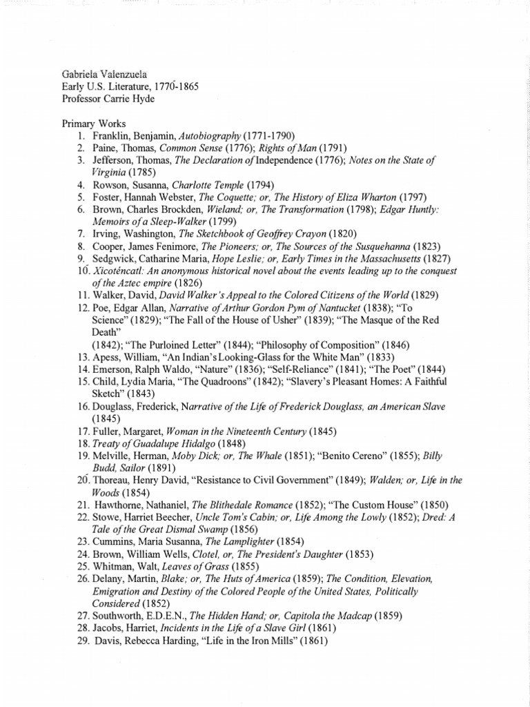 Early-Am Valenzuela 18f | PDF | Harriet Beecher Stowe