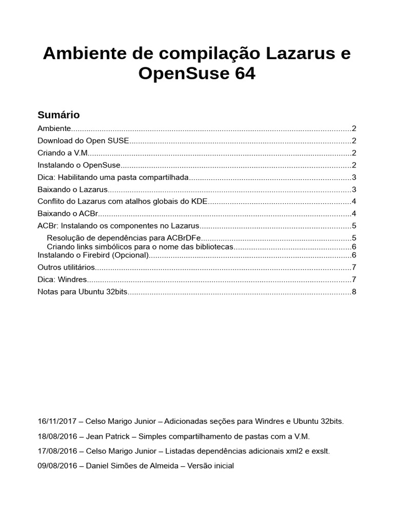 Lazarus VM OpenSuse64 | PDF | Linux | Ambiente de desktop