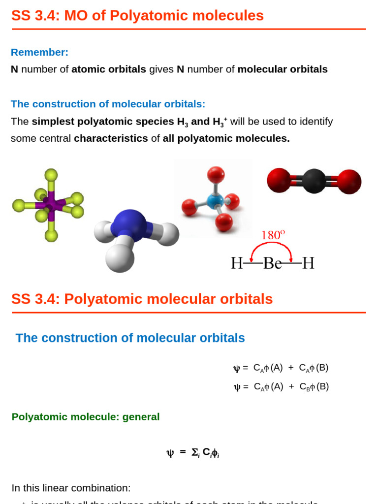 Molecular Orbitals of H3 and H3+ | PDF | Molecular Orbital | Molecules