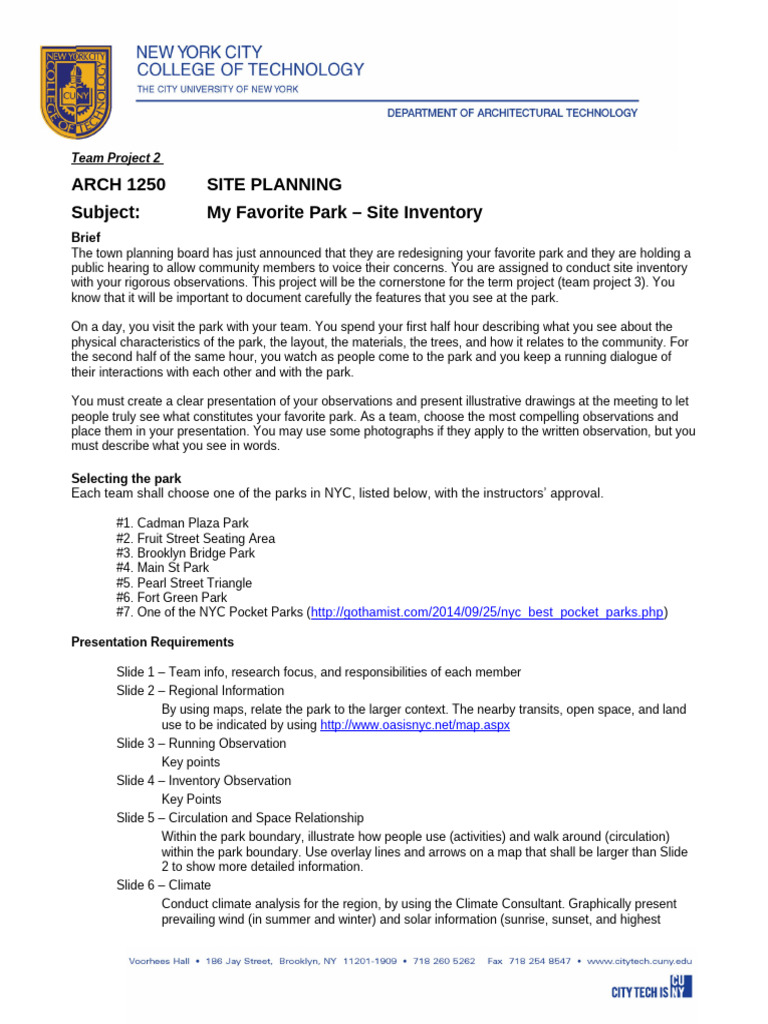 Project Team 2 My Favorite Park | PDF | Map | Climate