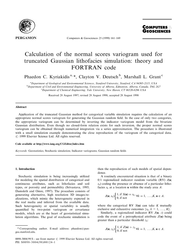 Normal_score_variogram_GTSIM | PDF | Normal Distribution | Simulation