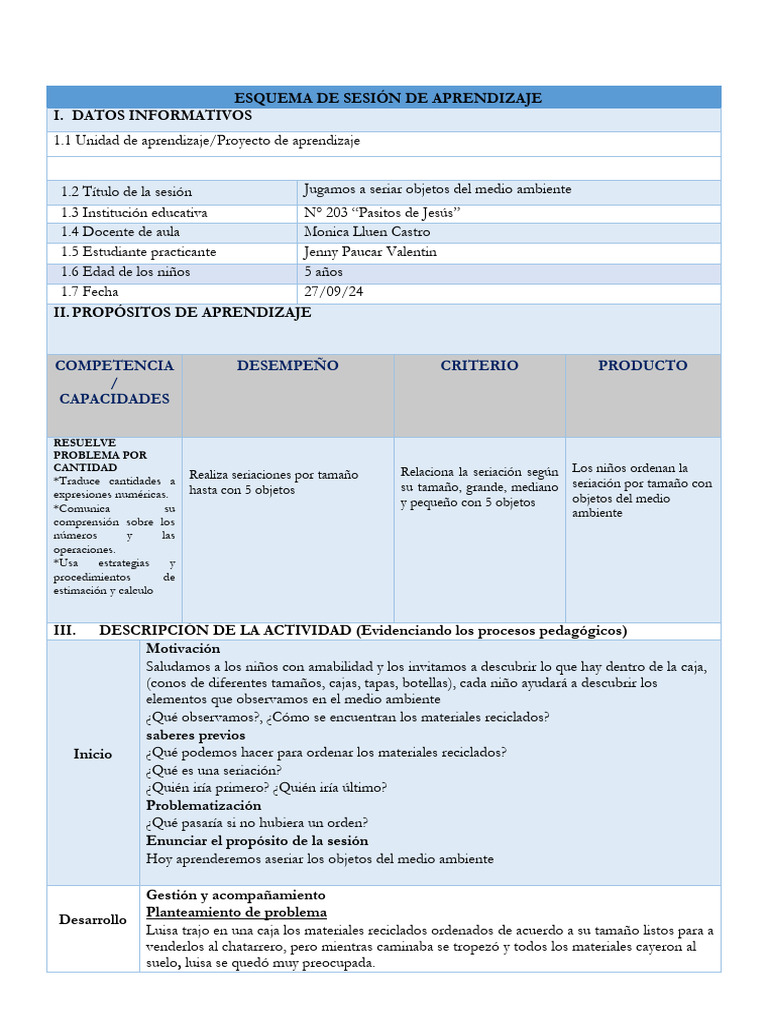 SESIÓN DE APRENDIZAJE 4 | PDF | Aprendizaje | Modificación de comportamiento