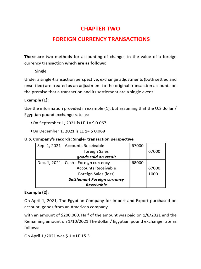 Chapter 2 International Accounting | PDF | Renminbi | Cash
