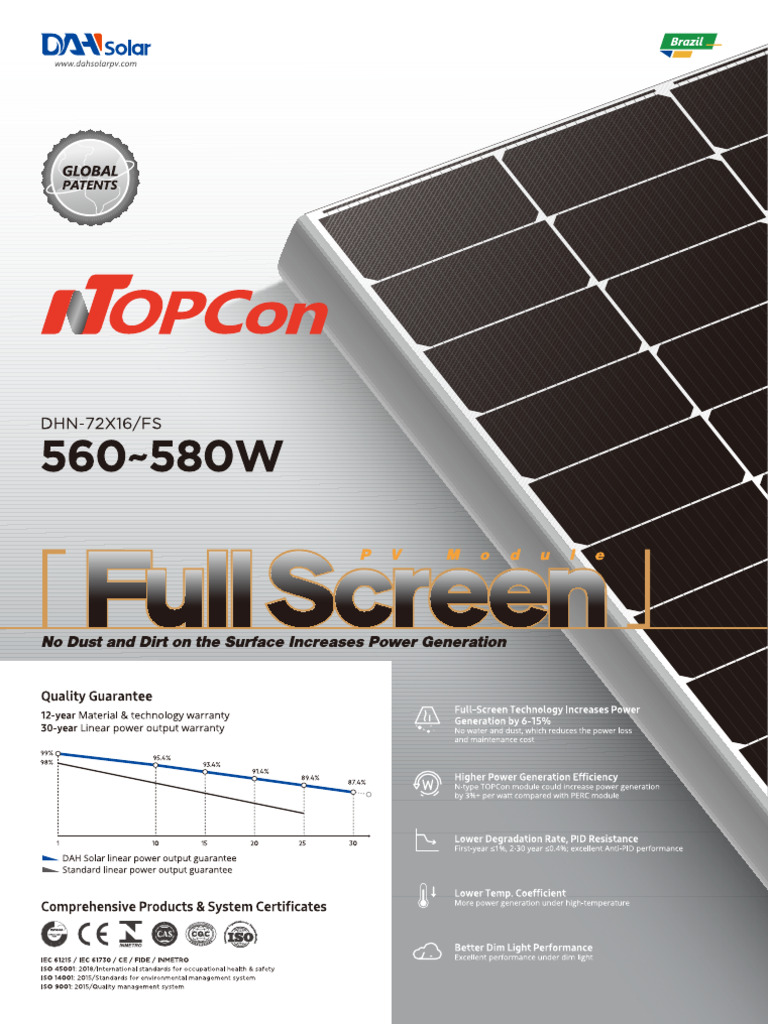 Datasheet Dah Solar 575 | PDF