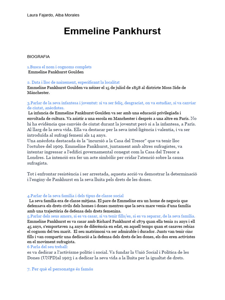 Emmeline Pankhurst - La Declaració I Llibertat Dopinió | PDF