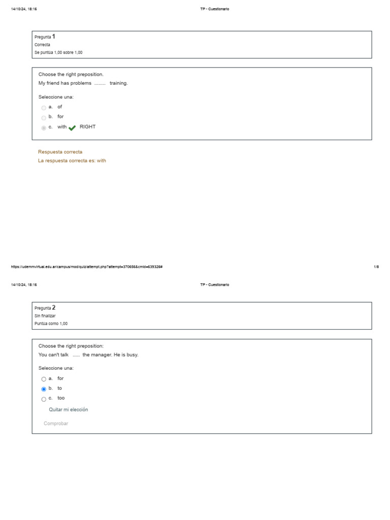 TP - Cuestionario | PDF | Syntactic Relationships | Syntax