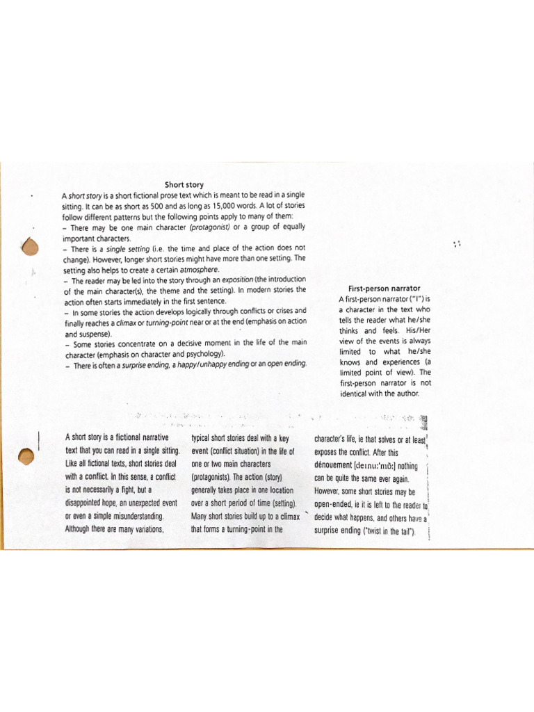 Short story criteria | PDF | Narration