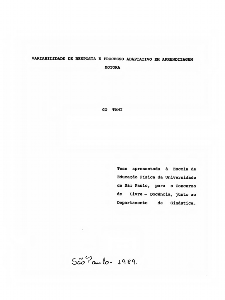 Livre Doc Go Tani | PDF | Aprendizado | Ciência cognitiva