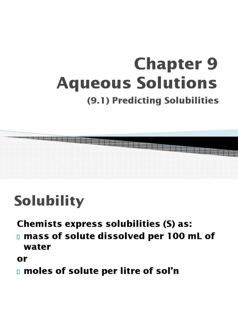 Lesson 6. Predicting Solubilities | PDF