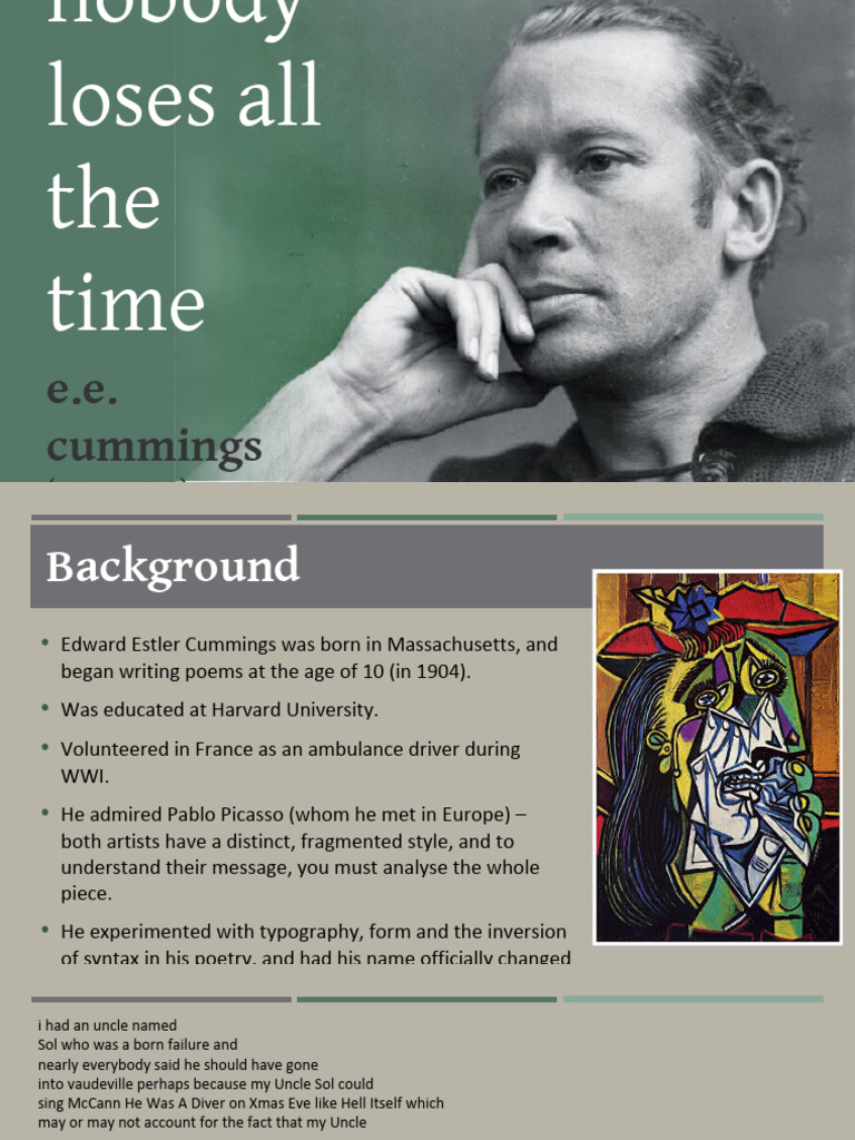 Nobody Loses All The Time | PDF | Art | Poetry