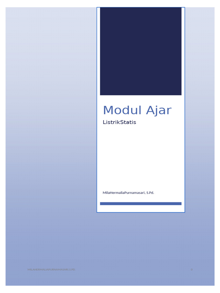 Modul Ajar Listrik Statis ARIF | PDF