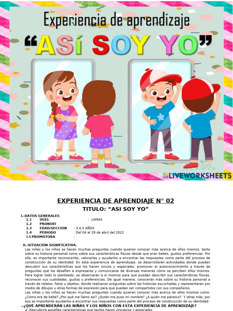 1.-EXPERIENCIA DE APRENDIZAJE N° 02 ABRIL | PDF | Comunicación no verbal | Las emociones