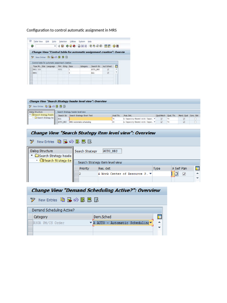 Configuration To Control Automatic Assignment in SAP MRS | PDF