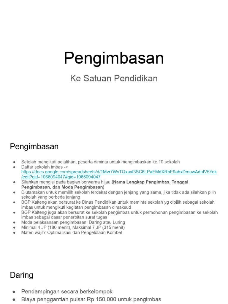 Materi Pengimbasan | PDF