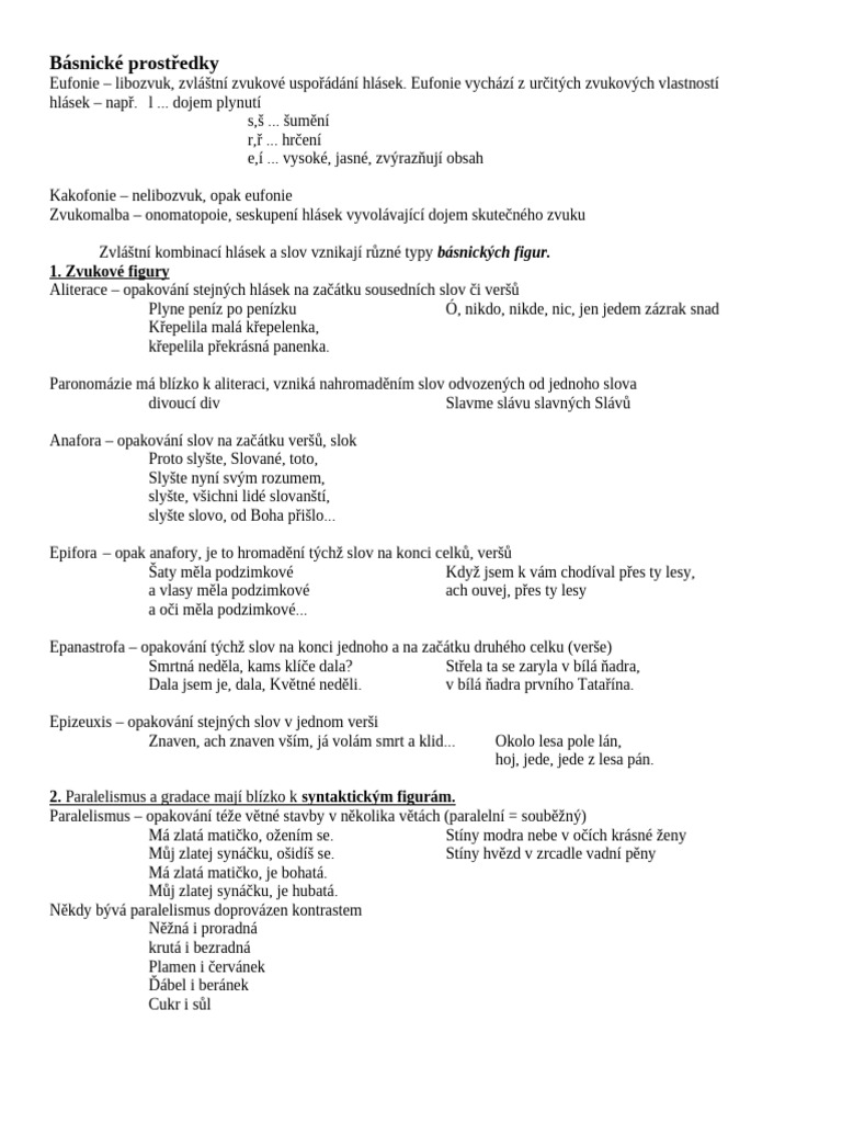 Básnické Figury A Tropy-Teorie | PDF
