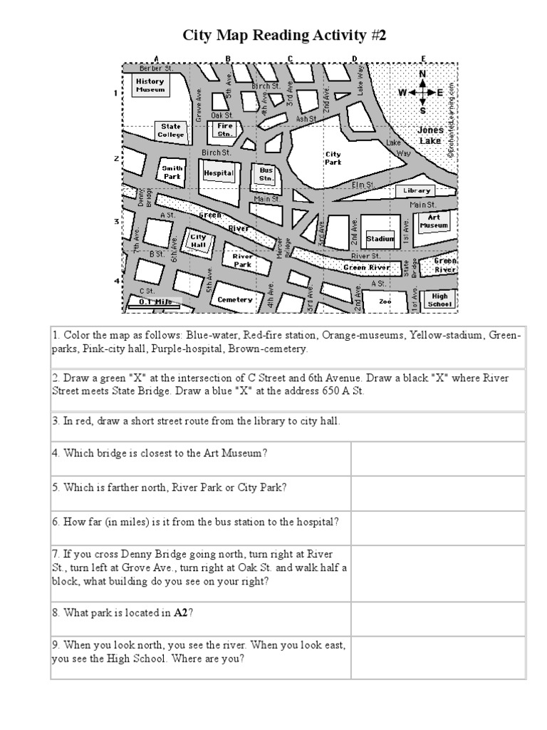 City Map Activity-2 | PDF | Social Science | Travel