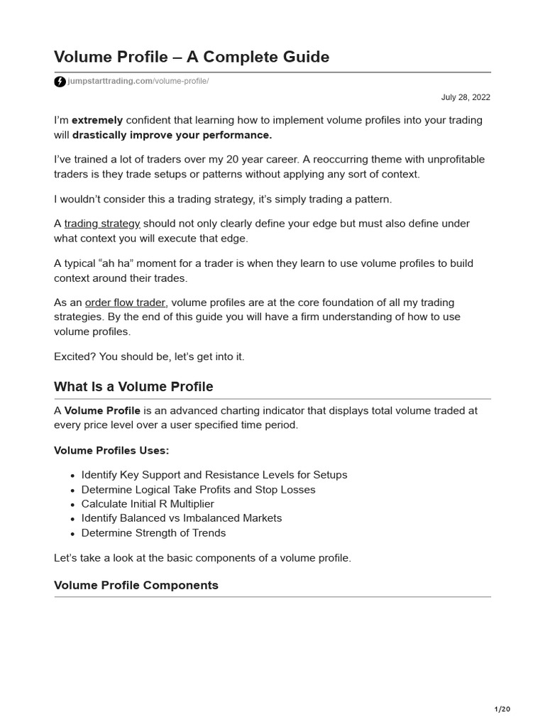 Volume Profile – A Complete Guide | PDF | Market Trend | Day Trading