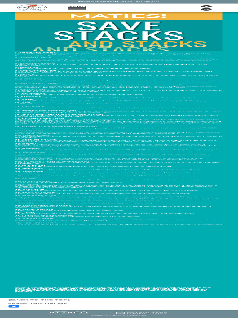 Eikestad Mall - Stacks Offers | PDF