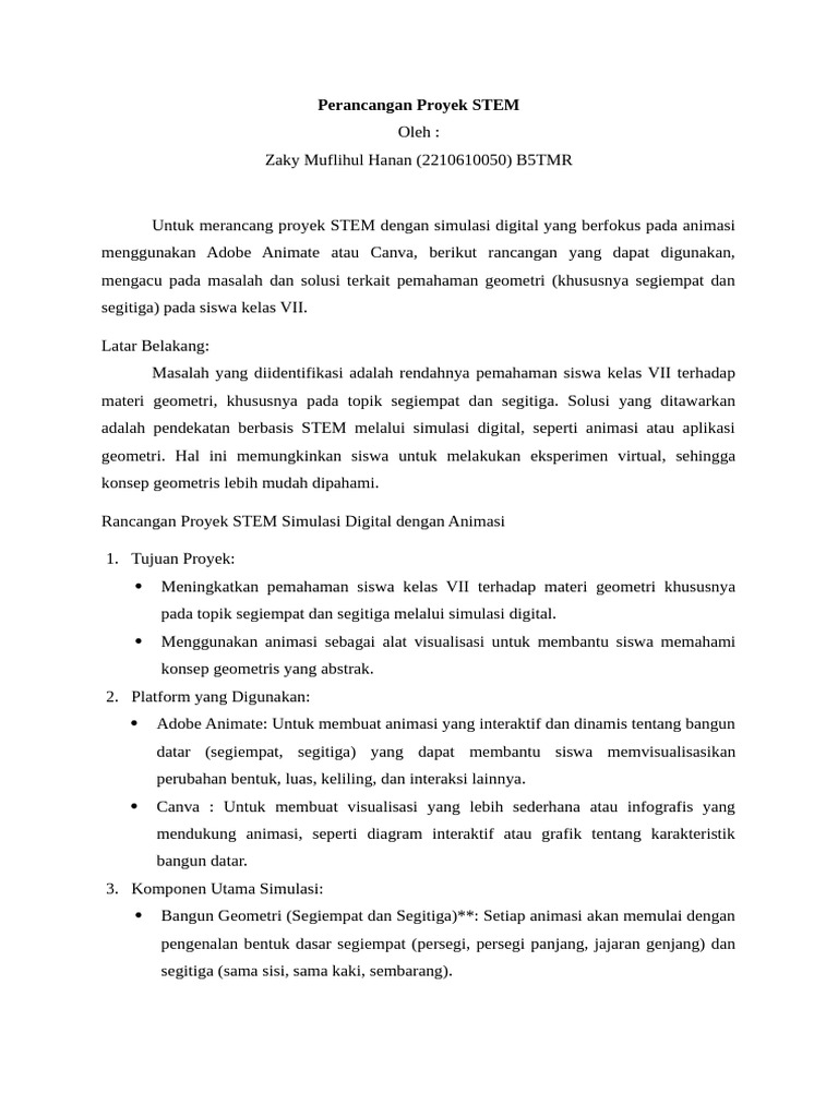 Proyek STEM Geometri Interaktif | PDF