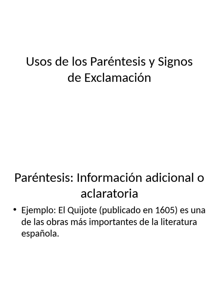 Usos Parentesis y Exclamacion Actualizado | PDF