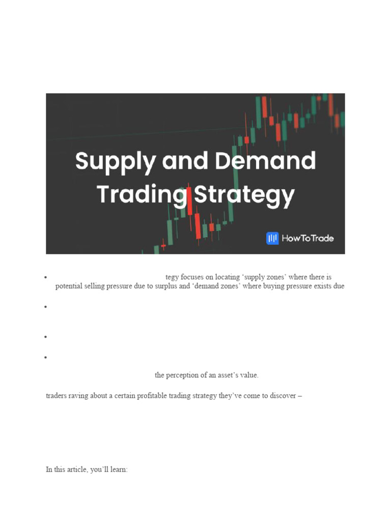 Supply and Demand Trading Strategy (5 Tips and Techniques) | PDF ...