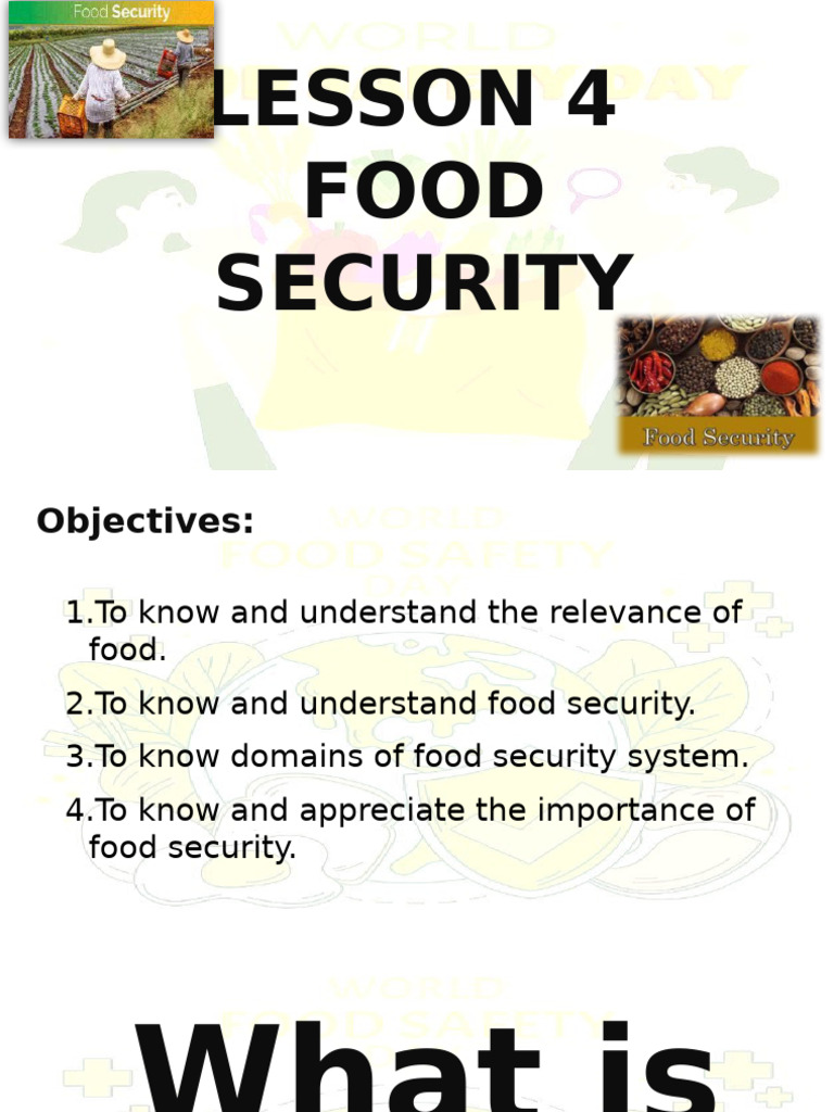 [Sts] Lesson 4 | PDF | Food Security | Agriculture