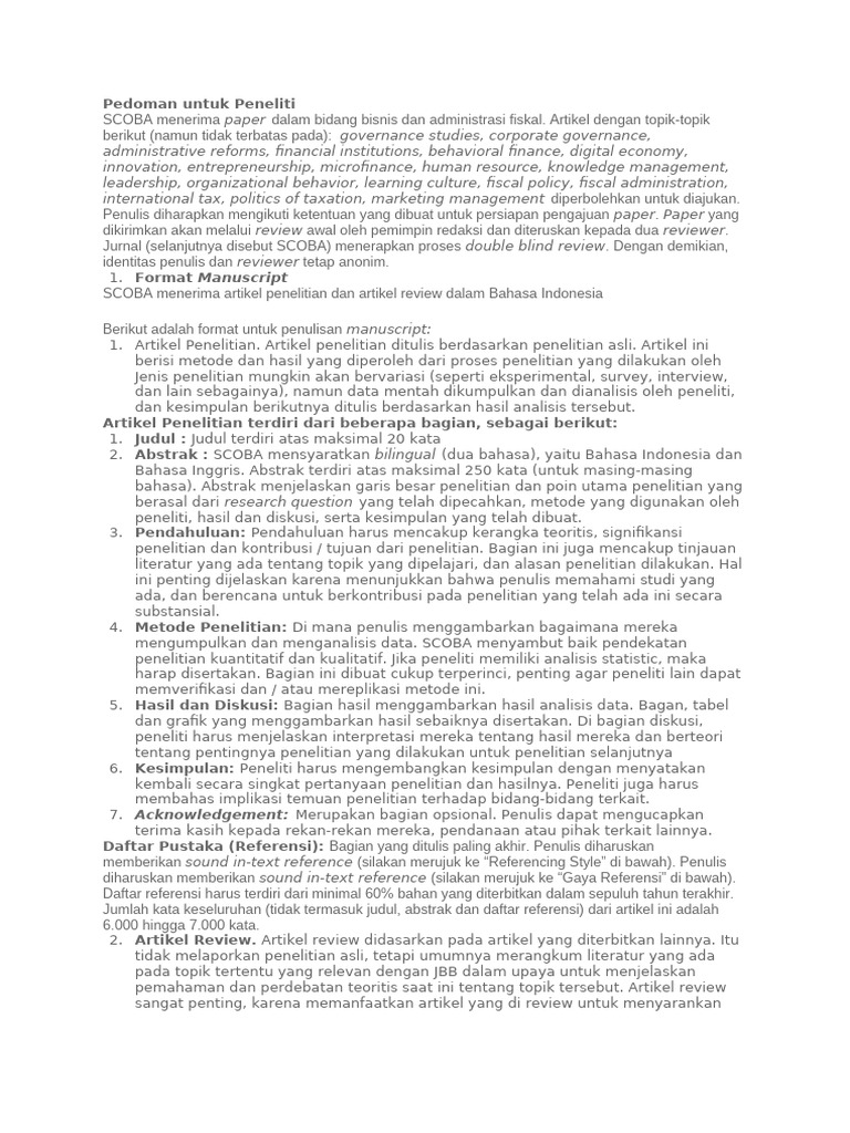 format penulisan fia | PDF