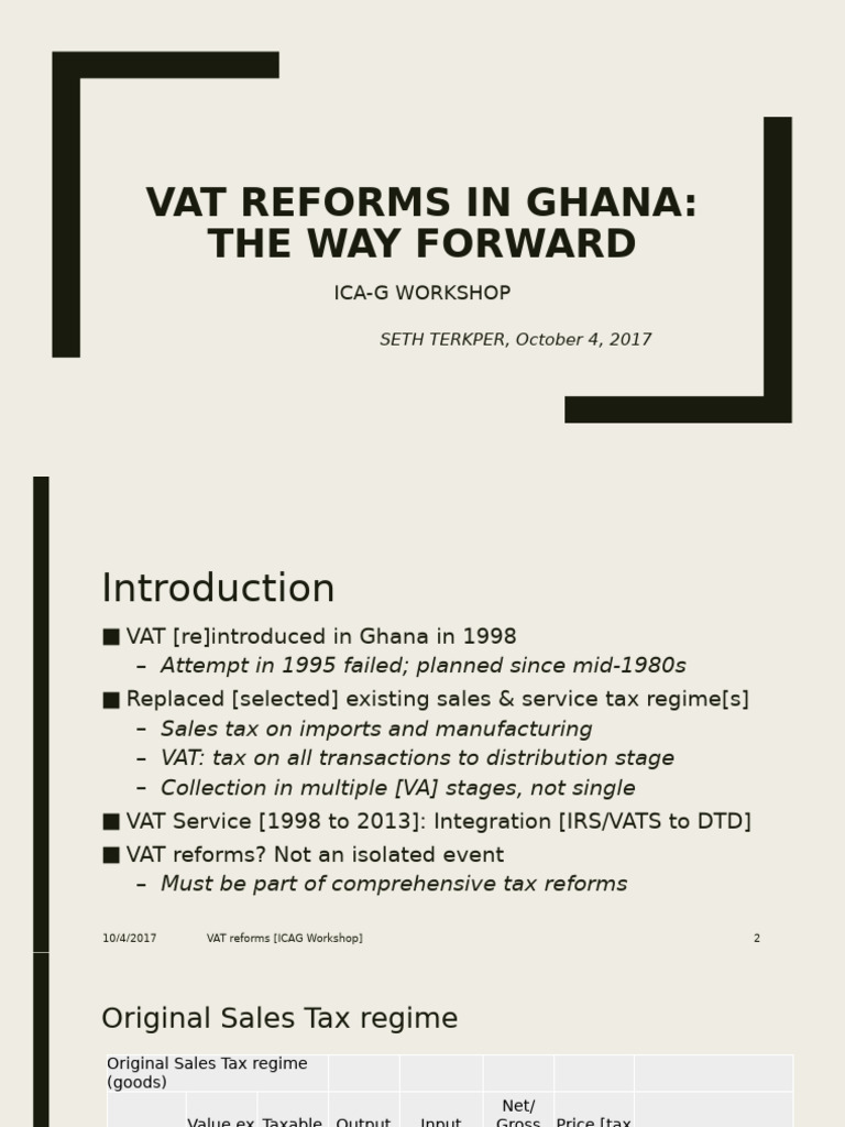VAT in Ghana Way Forward | PDF | Value Added Tax | Taxes