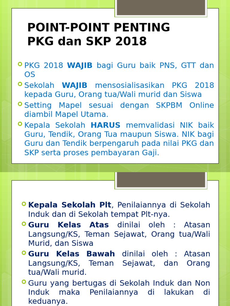 Point-Point Penting PKG Dan SKP 2018 - Lama | PDF