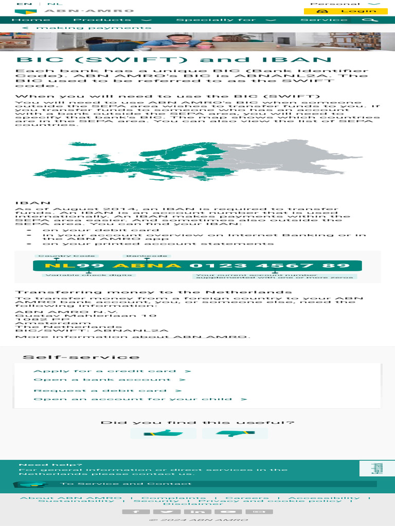 Bic (Swift) and Iban - Abn Amro | PDF | Finance & Money Management | Law