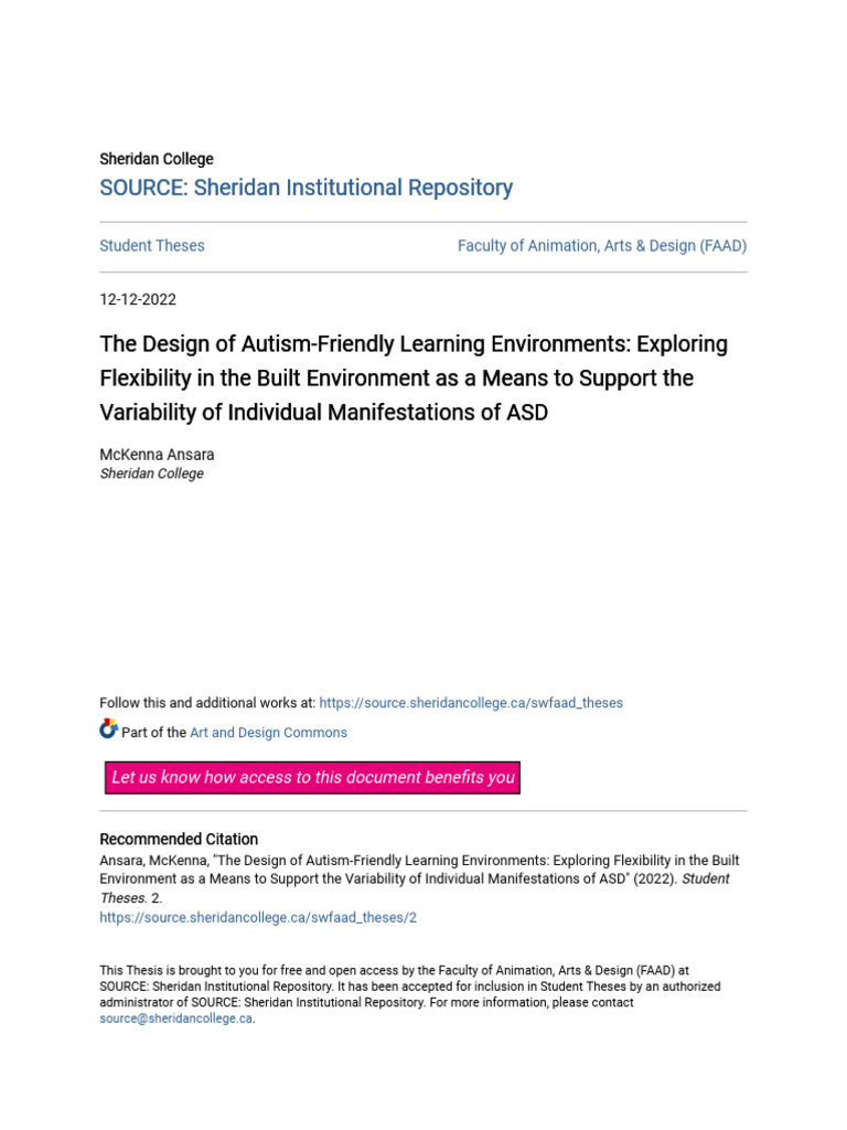 Autism-Friendly Design Insights | PDF | Autism Spectrum | Chair