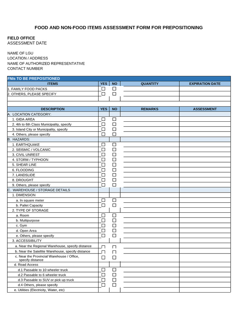 Prepo Assessment Template | PDF | Home & Garden | Technology & Engineering